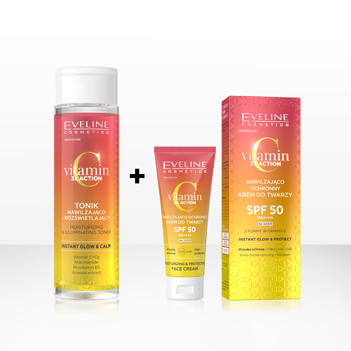 Pielęgnacyjny Duet - tonik i krem z witaminą C – Eveline Cosmetics